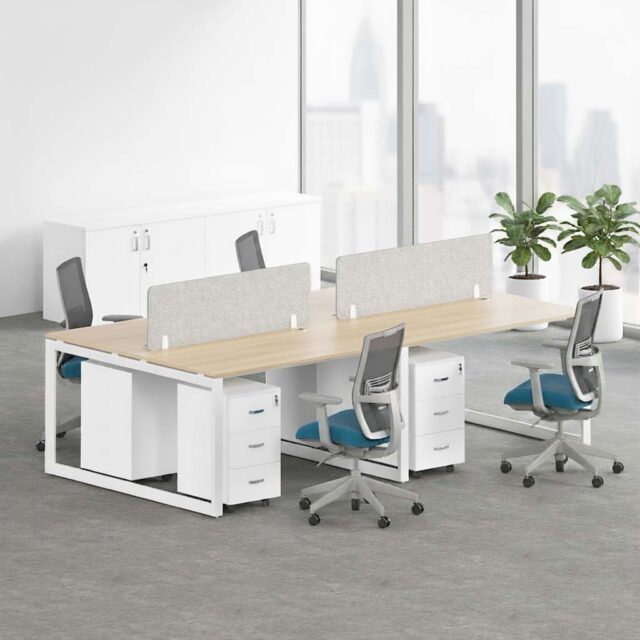 4 Cluster Workstation Desk Dubai | Gem Series 4 Person Office Workstation